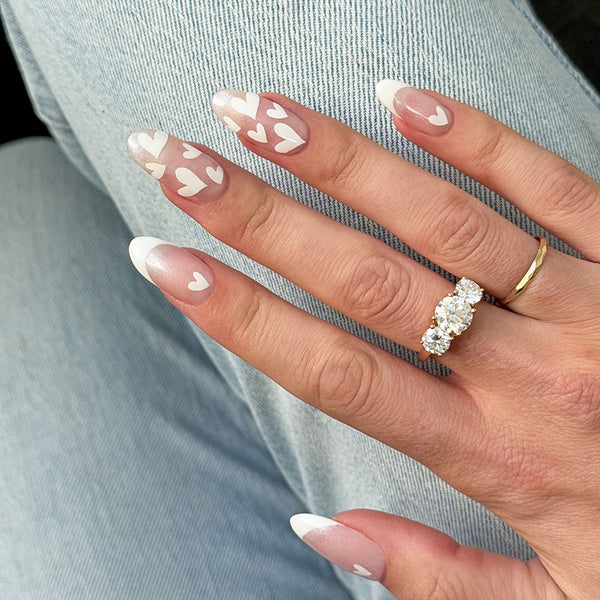 Gelous White Heart Nail Stickers | Nail Decals | New Zealand